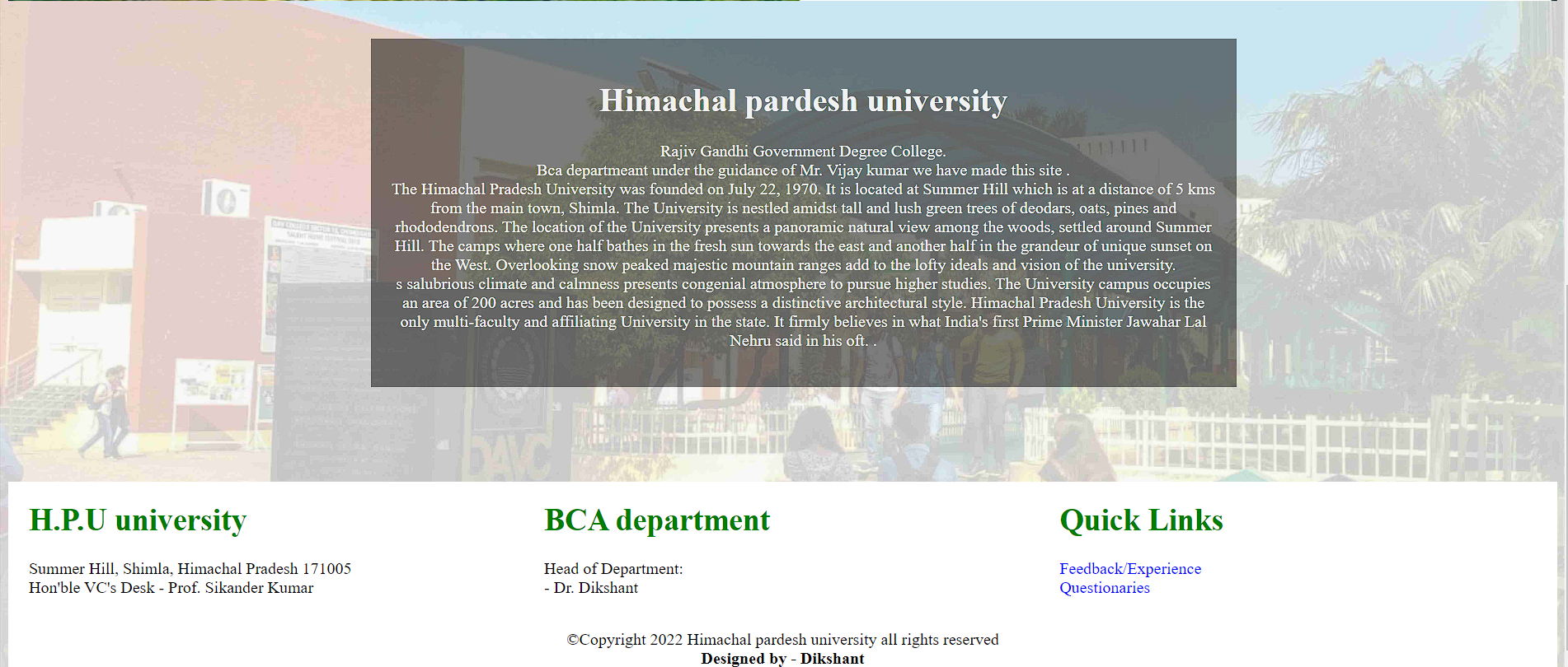 GitHub - DevilHand420/Himachal_Pardesh_University_Dummy_SITE: Himachal Pradesh University Dummy ...