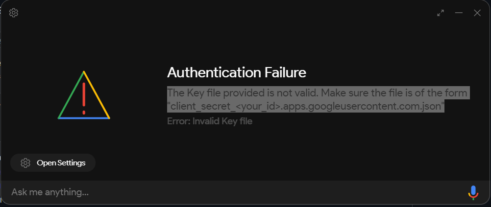 [🐛 Bug]: Authentication Failure · Issue #762 · Melvin-Abraham/Google-Assistant-Unofficial ...