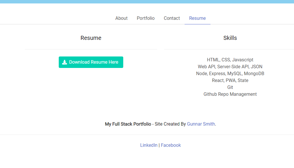 GitHub - GunnarSmith2/React-Portfolio