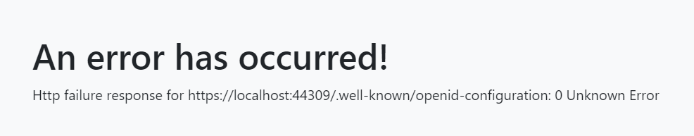Identity Server (separated) error - http failure response · Issue #17023 · abpframework/abp · GitHub