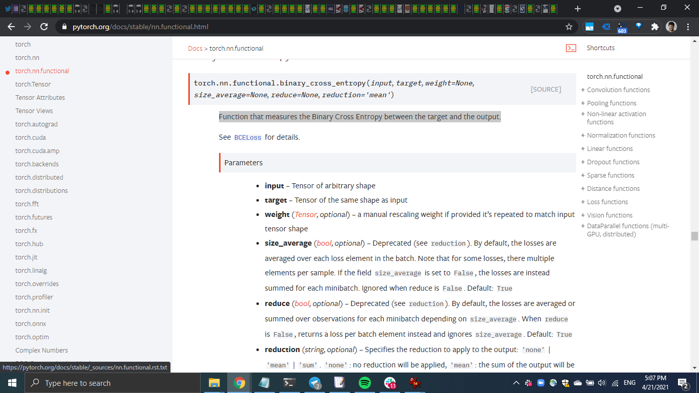 [docs] Unclear docs of binary_cross_entropy / BCELoss · Issue #56581 · pytorch/pytorch · GitHub
