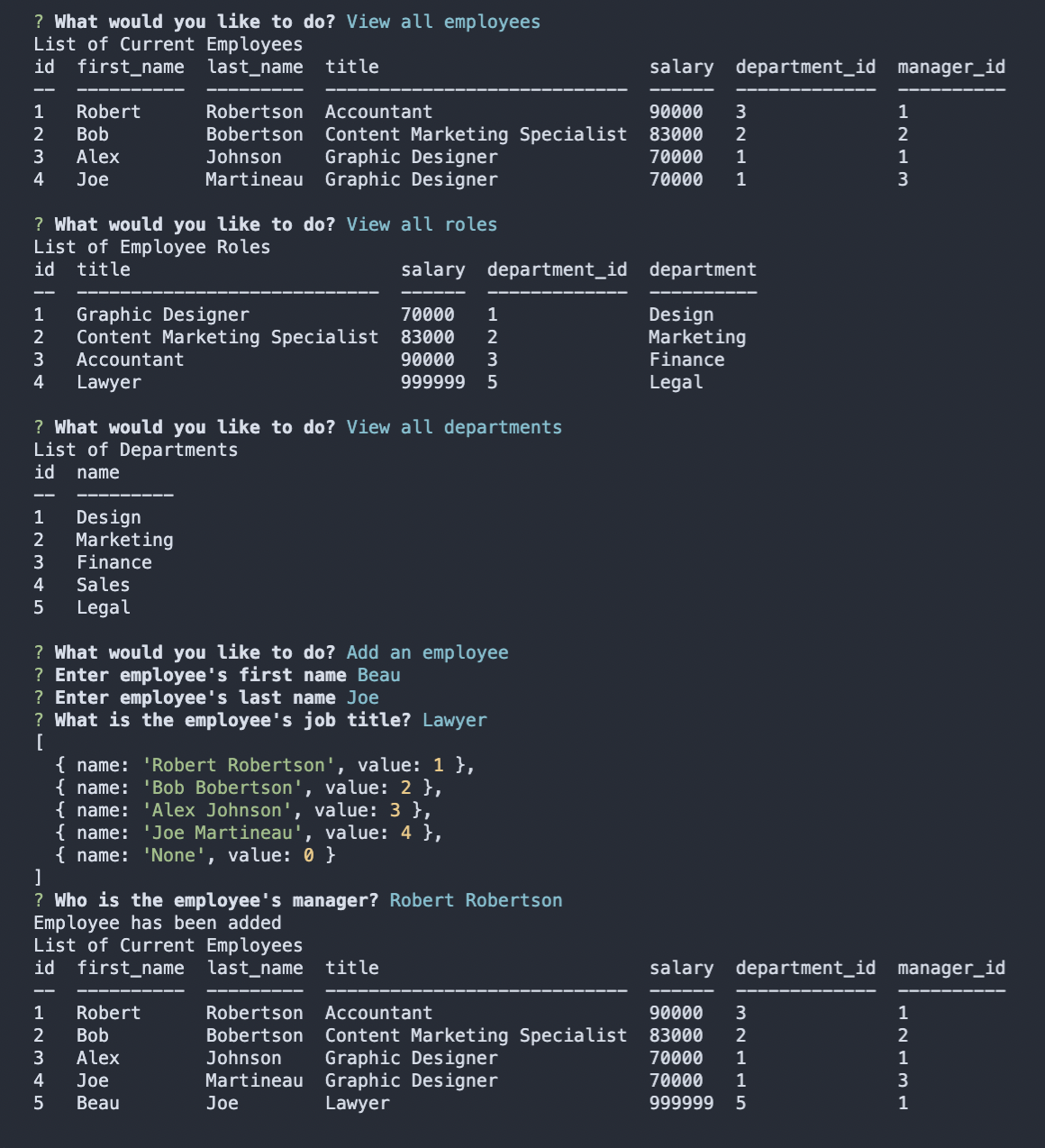 GitHub - shanedinh/employee-tracker