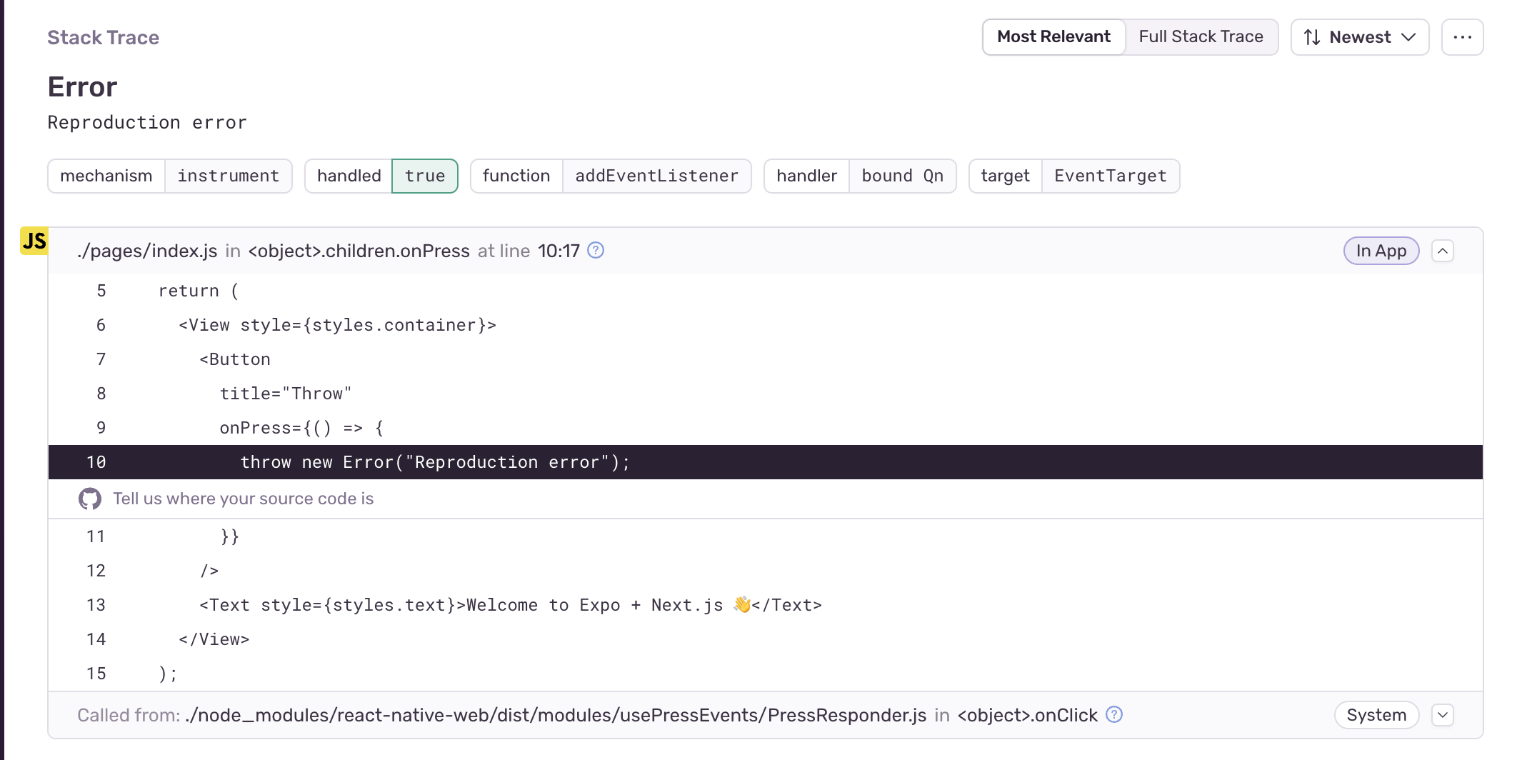 Sourcemaps On Nextjs Using Typescript Are Minified · Issue 8373 · Getsentrysentry Javascript