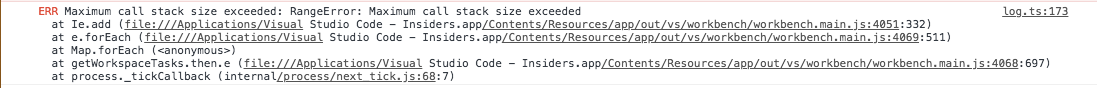 Maximum call stack size exceeded is thrown when running Tasks: Configure Task · Issue #69497 ...