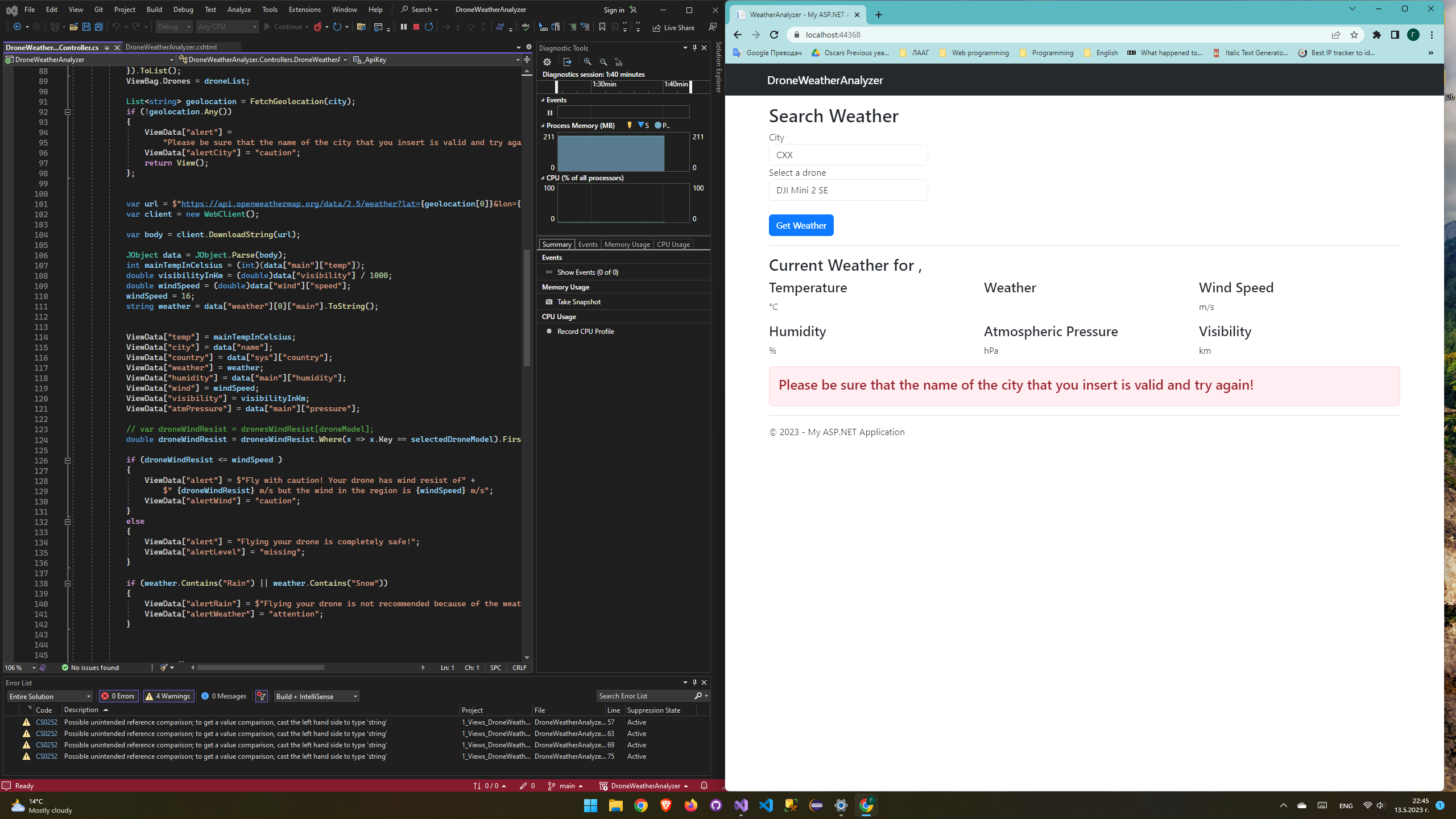 GitHub - gvidev/DroneWeatherAnalyzer: Web application that uses to retrieve weather data from ...