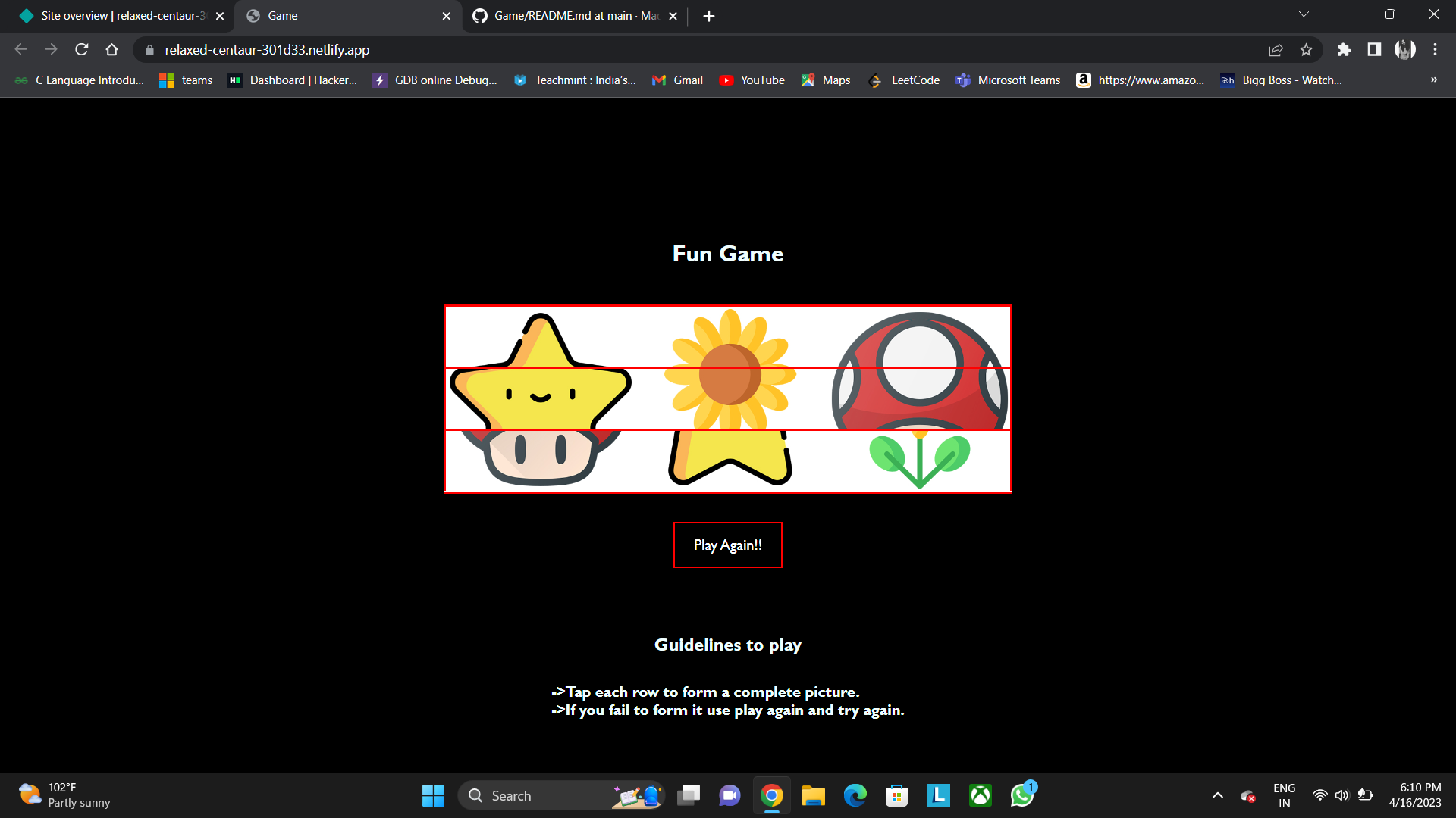 GitHub - Madhumita-Senthilkumar/Game