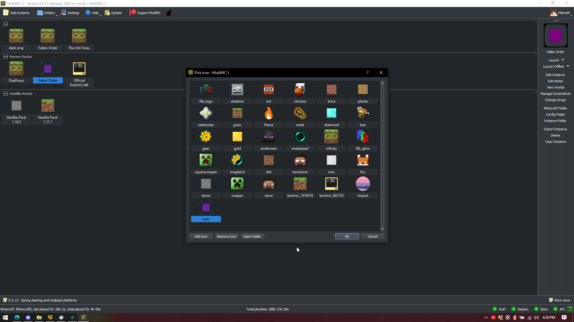 If two packs share the same iconKey with a custom icon, the new pack's ...