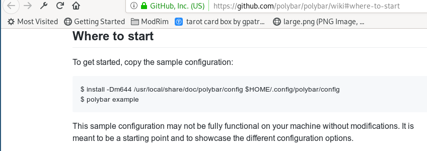 Example Config Is Missing · Issue 1766 · Polybarpolybar · Github