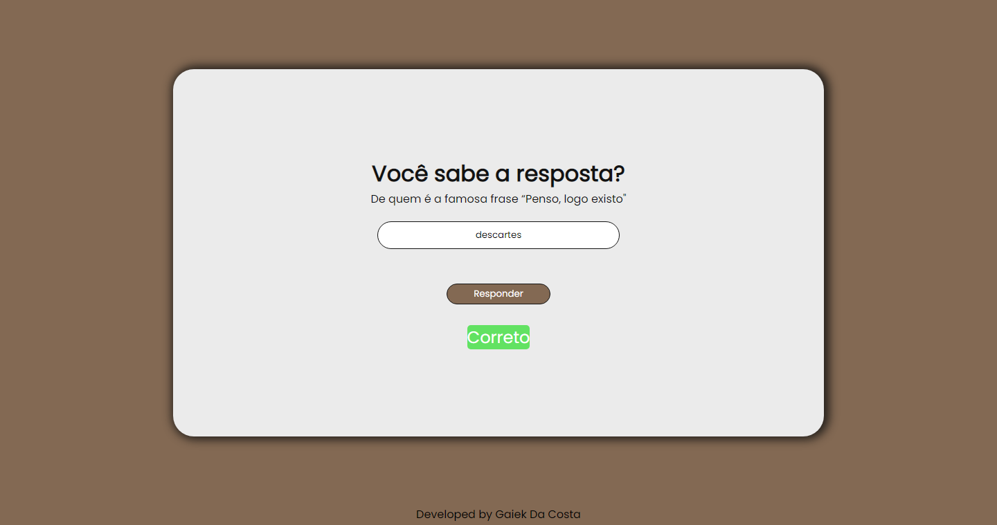 GitHub - gaiekdacosta/Questionario-Game: Jogo simples em JS