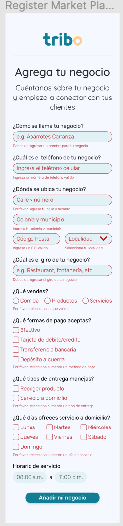 Register Market Place · Issue #57 · BrightCoders-Proyectos/tribo-mobile · GitHub