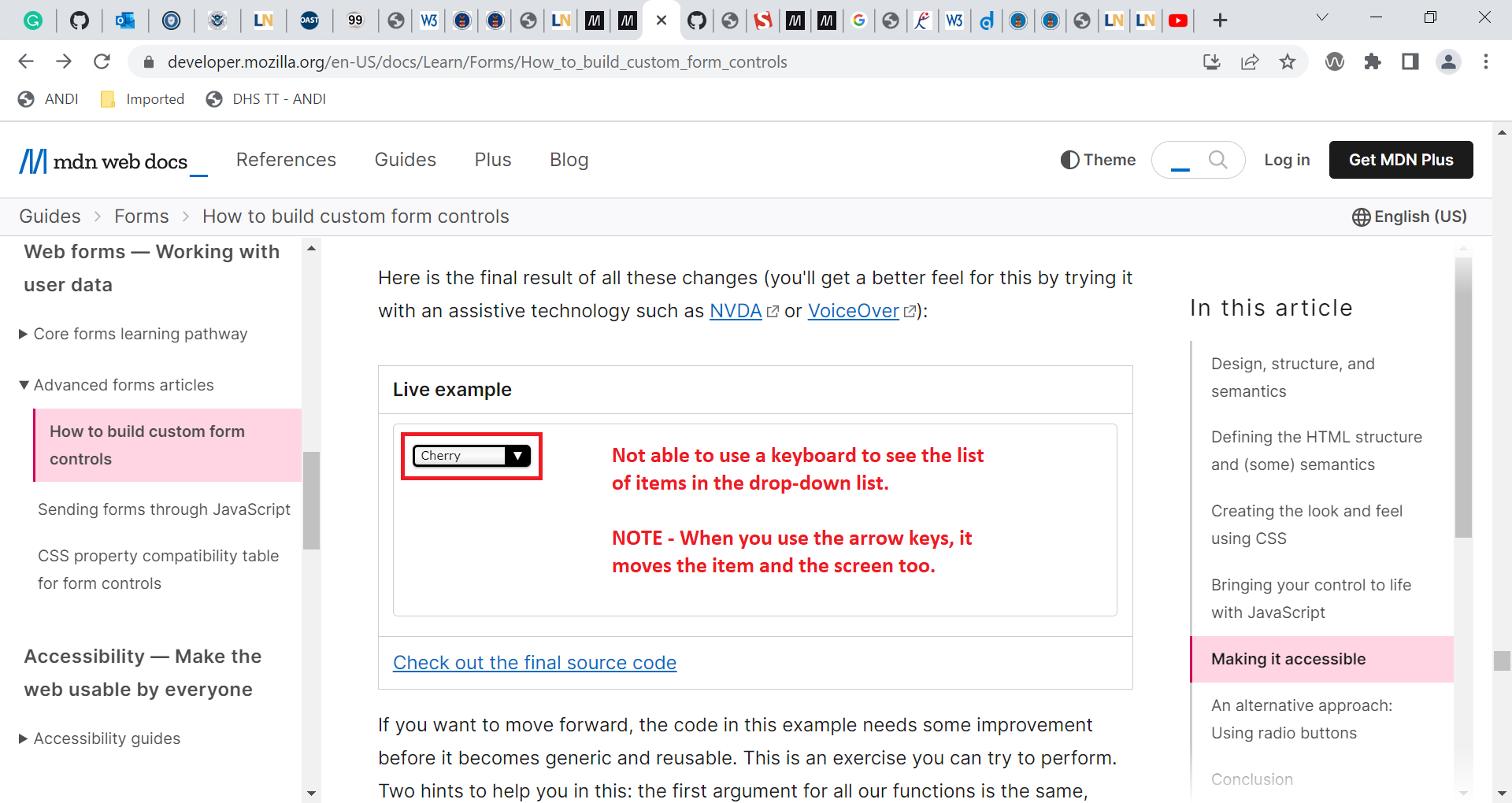 Not Able To Open Drop Down List With A Keyboard · Issue 27052 · Mdn