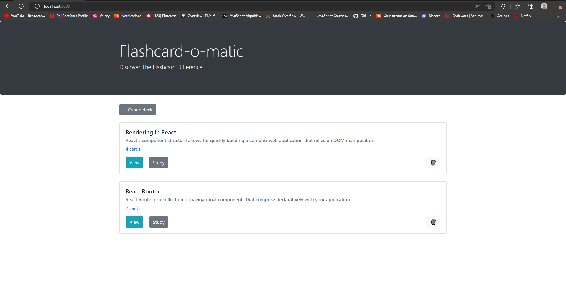 GitHub - EthenThinkful/flash-card-app: Study with digital flashcards!