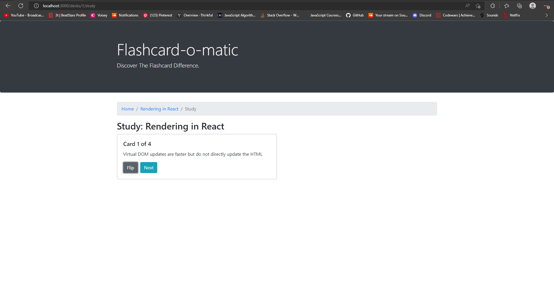 GitHub - EthenThinkful/flash-card-app: Study with digital flashcards!