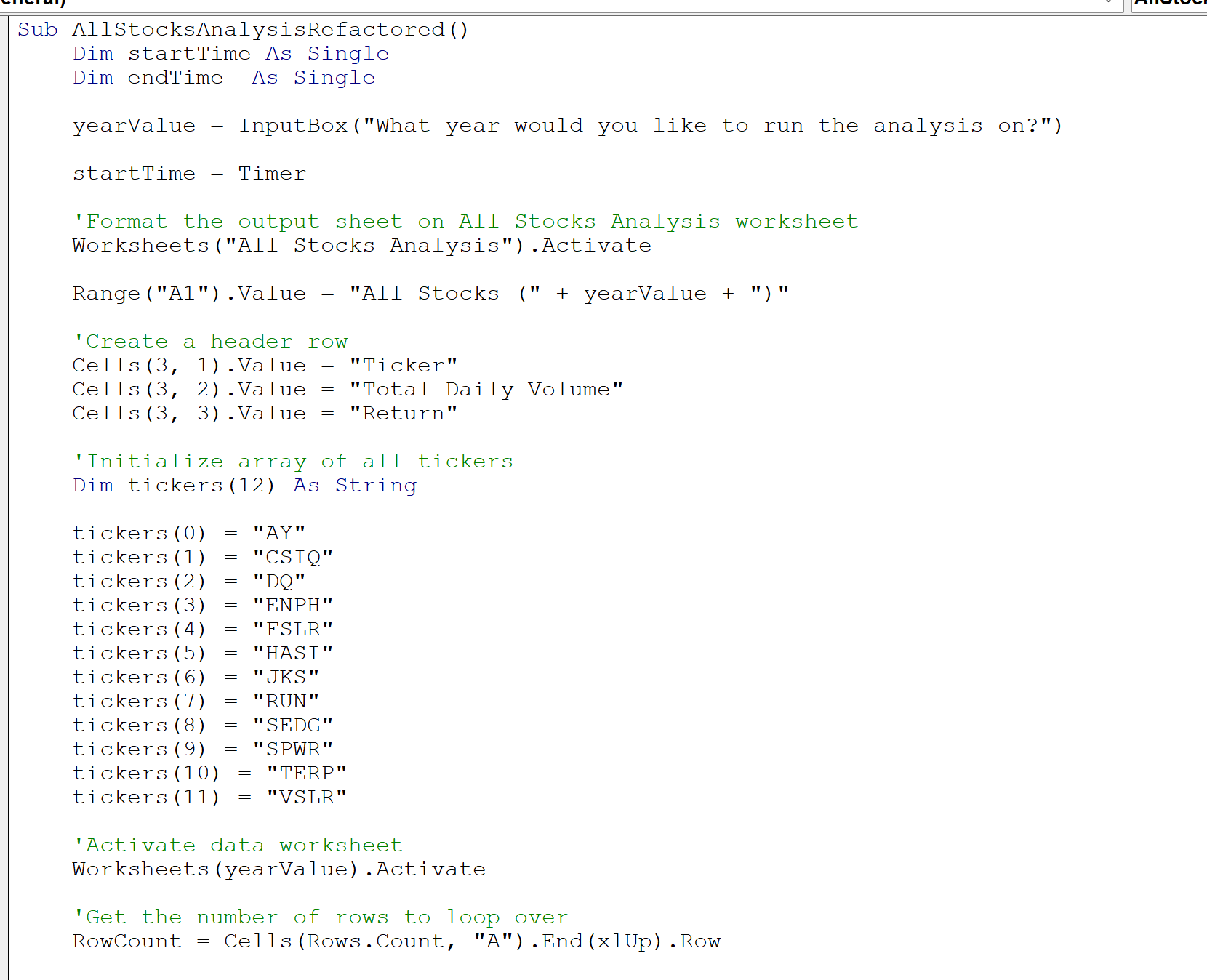 GitHub - Handeneilan/VBA_Challenge