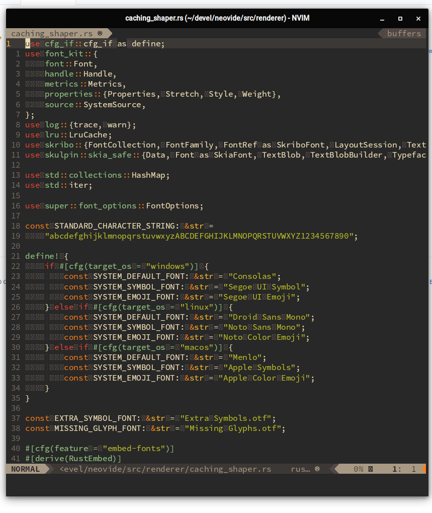 Unicode glyphs from the technical range won't render again · Issue #269 · neovide/neovide · GitHub