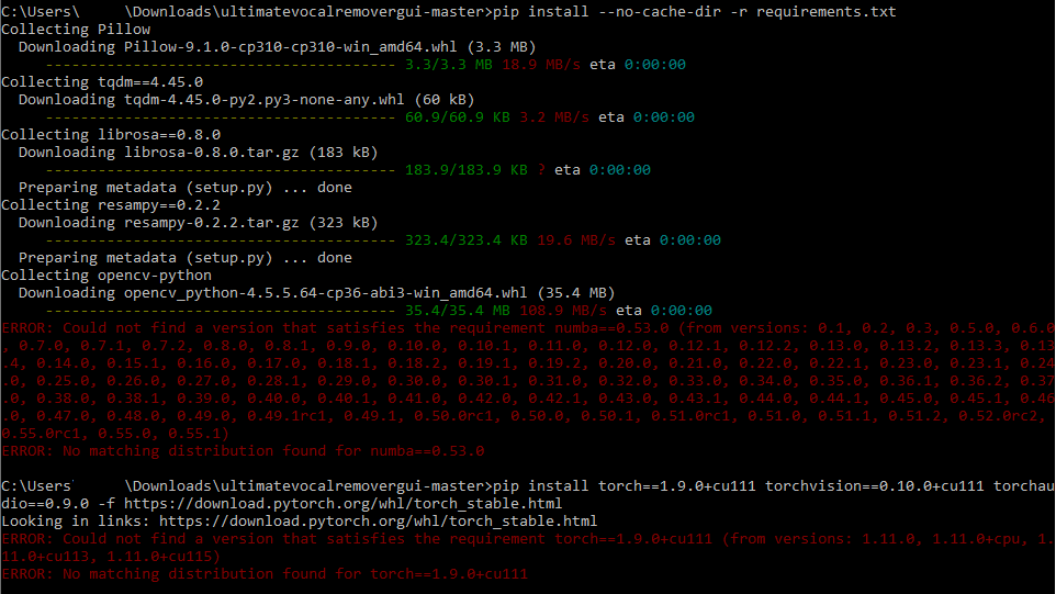 [INSTALLATION PROBLEM] · Issue #162 · Anjok07/ultimatevocalremovergui · GitHub