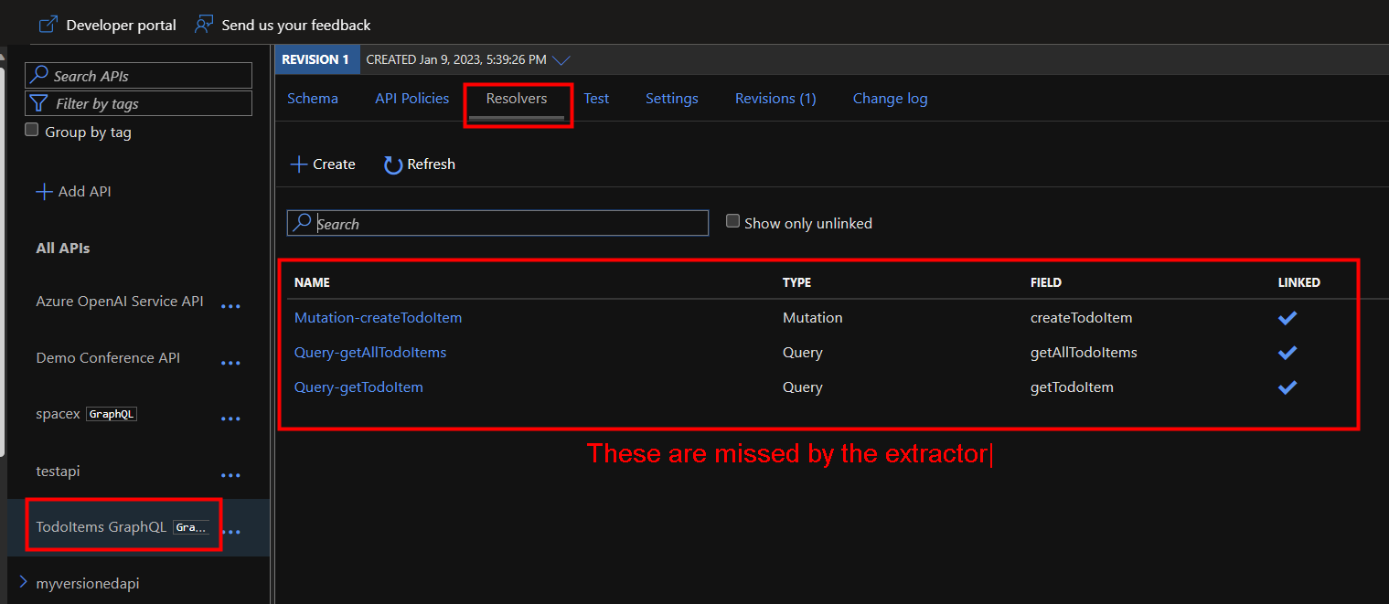 Bug Extractor Fails To Extract Managed Graphql Resolvers · Issue 394 · Azureapiops · Github 