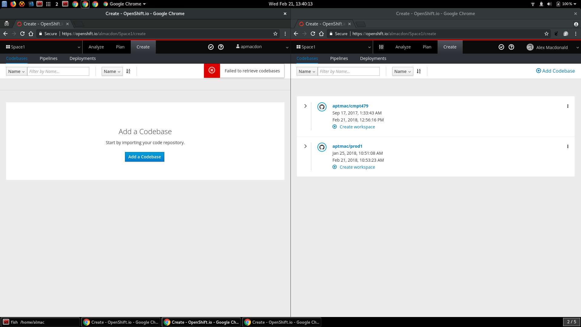 Can create pipeline in another user's space · Issue #2324 · openshiftio/openshift.io · GitHub