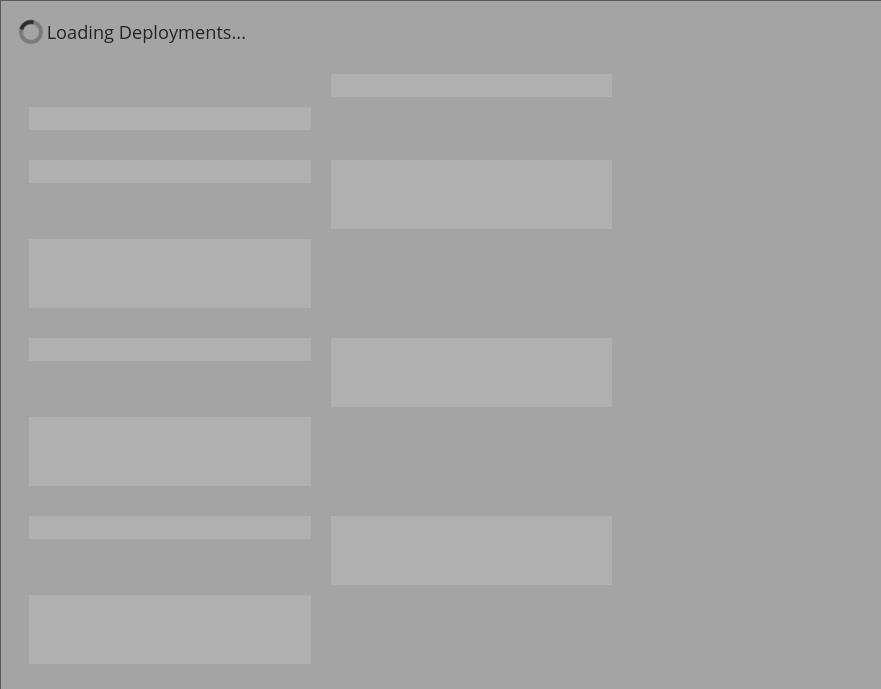 Deployments loading page layout distorts elements at small screen size ...