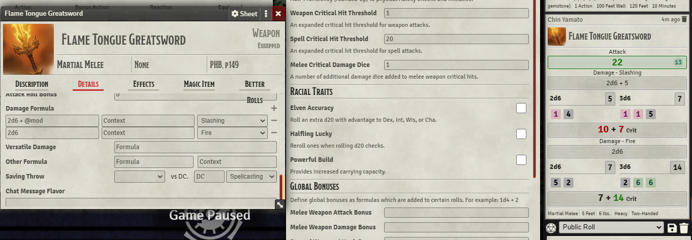 Extra critical weapon die added to all damage · Issue #262 · RedReign/FoundryVTT-BetterRolls5e ...