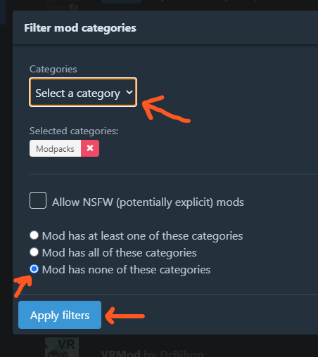 Any Way To Filter Out Modpacks When Searching · Issue 452 · Ebkrr2modmanplus · Github 