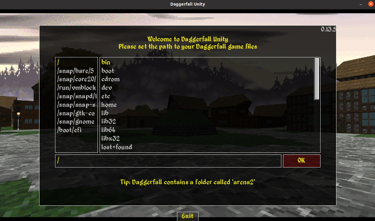 0.13.5: Daggerfall directory impossible to select on Linux · Issue #2309 · Interkarma/daggerfall ...