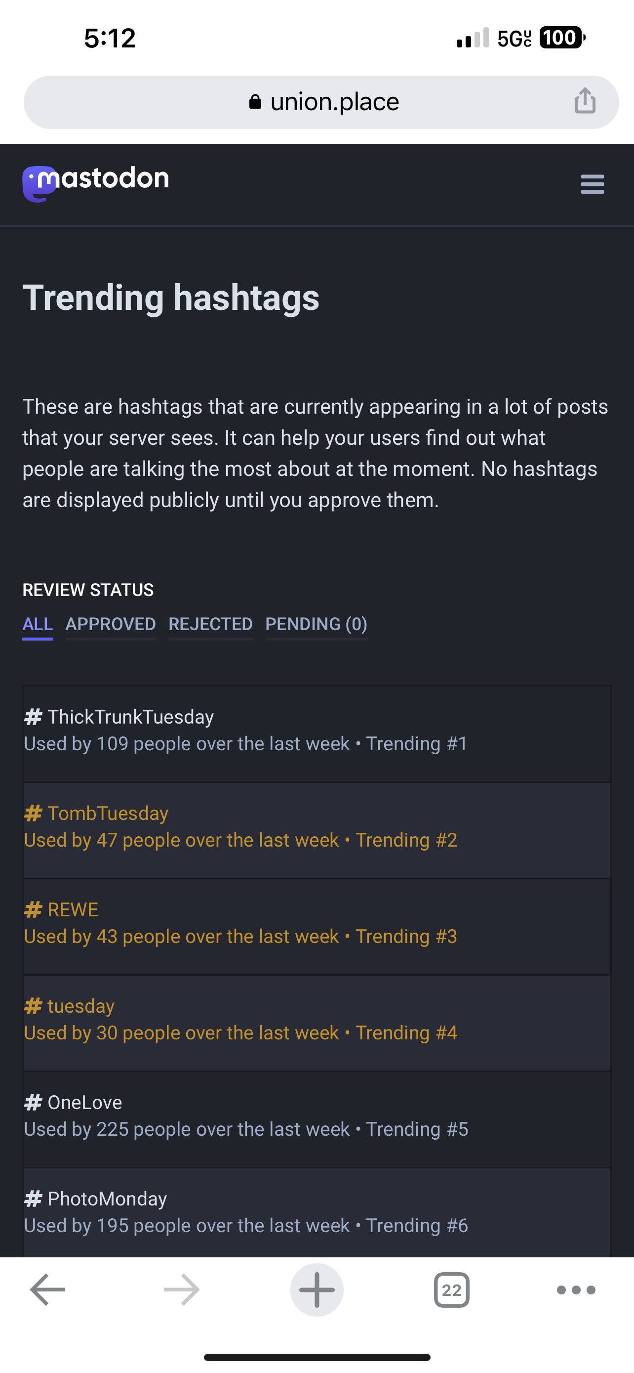 Can't approve hashtag trends on mobile · Issue #21432 · mastodon/mastodon · GitHub
