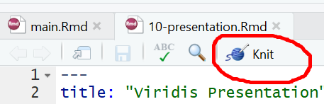 reveals conflicts with RStudio "knit" option · Issue #64 · rstudio ...