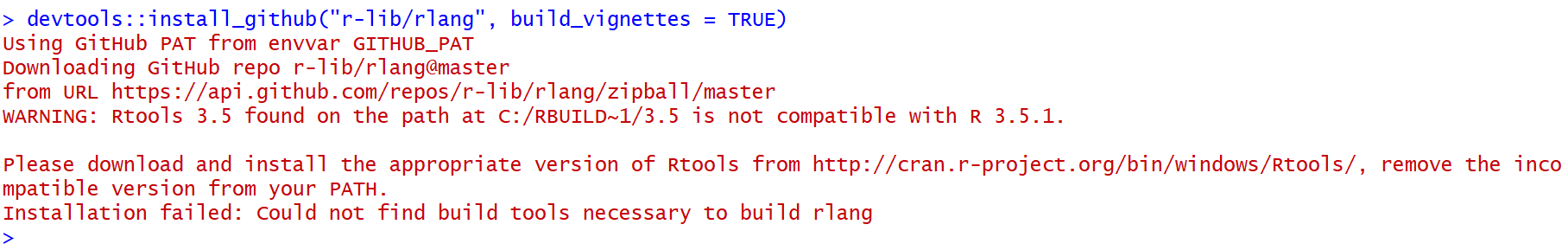 Erron On Installing The Dev Version On Windows · Issue 661 · R Lib