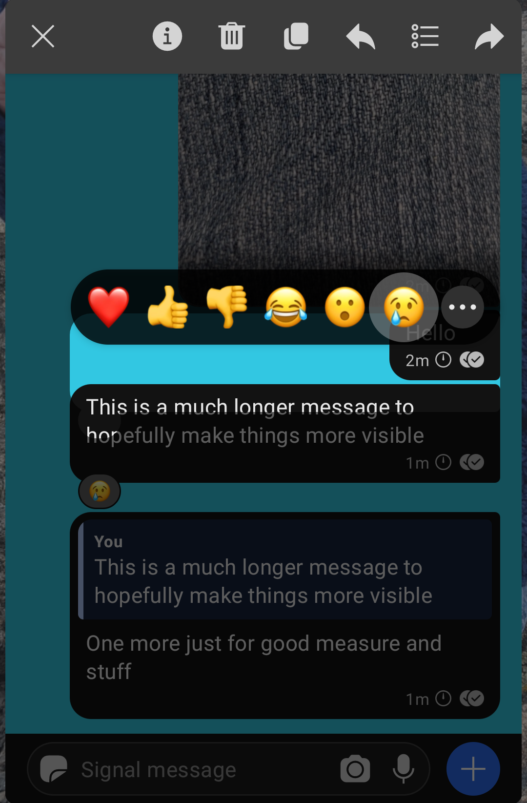 Reaction picker + message spotlight misaligned when conversation is bubbled · Issue #10843 ...