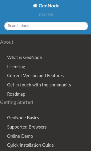 Sidebar Formatting Issue on Read the Docs · Issue #159 · GeoNode/documentation · GitHub
