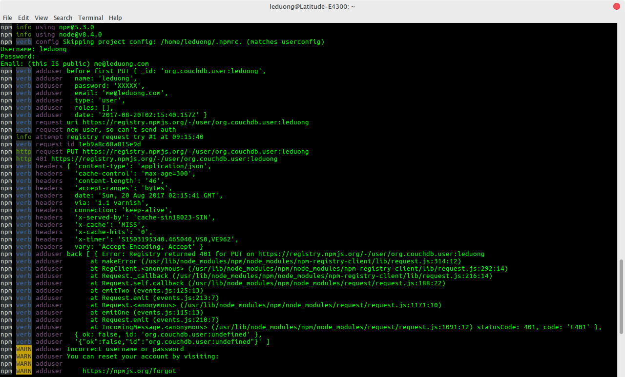 npm login doesn't work · Issue #7735 · npm/npm · GitHub npm login doesn't work · Issue #7735 · npm/npm · GitHub
