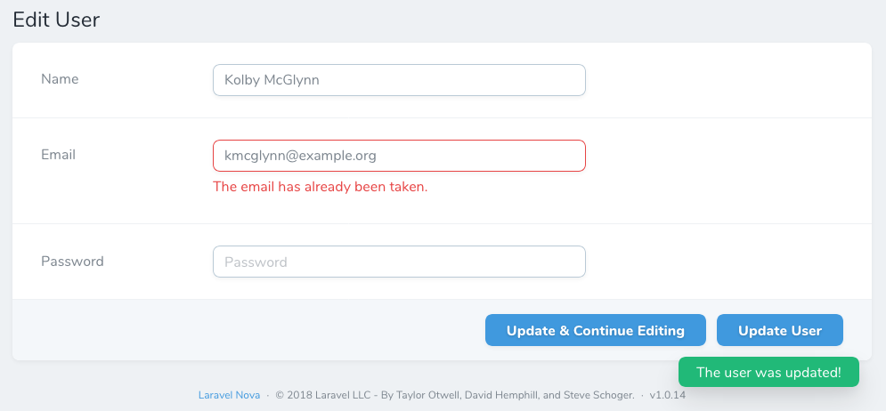 Validation error message remains during editing · Issue #512 · laravel/nova-issues · GitHub