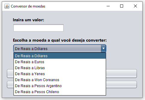 GitHub - richard-rt/conversor-java-swing: Desafio Back-end da Alura, com o objetivo de criar uma ...