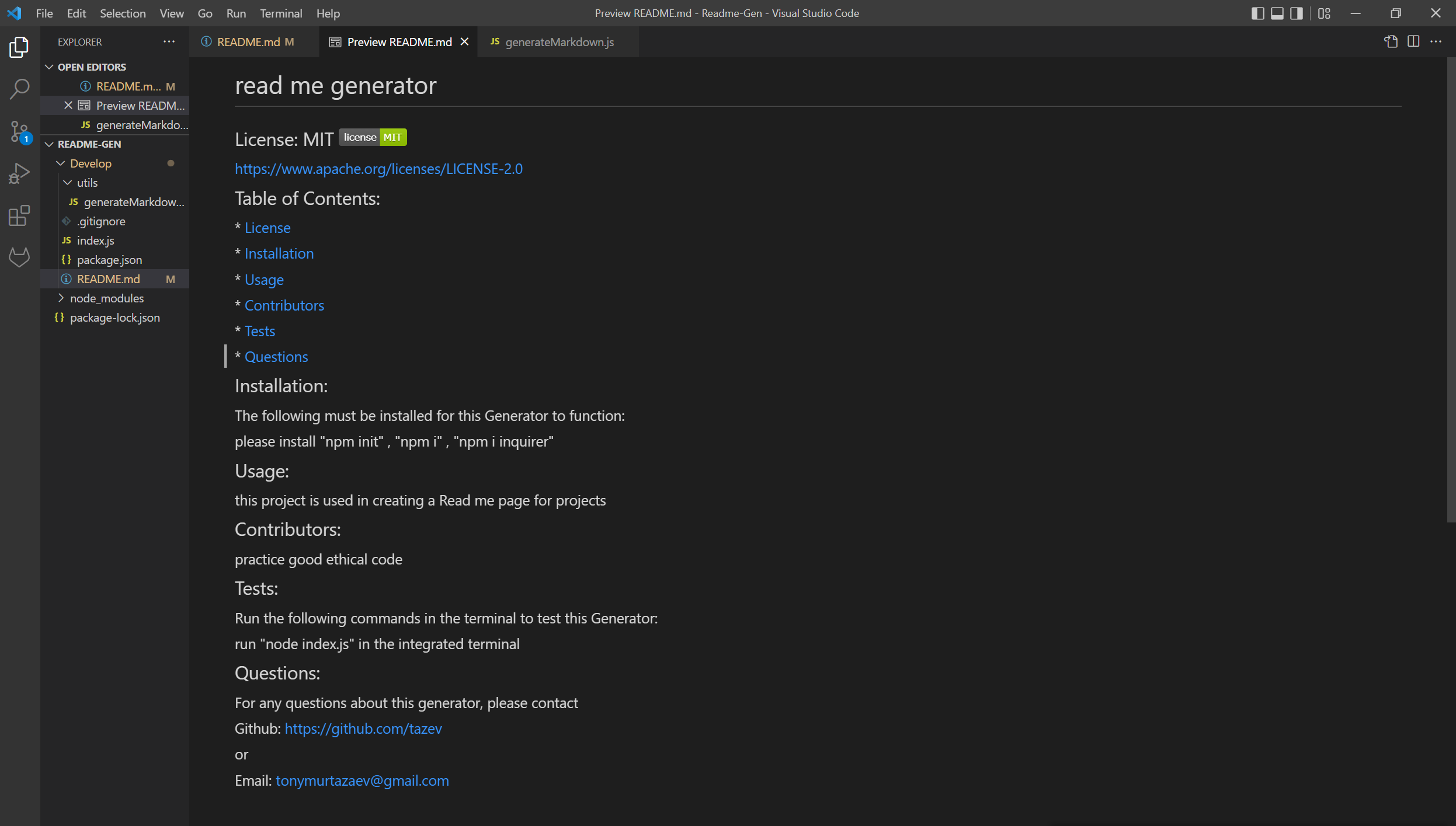 GitHub - Tazaev/ReadMe-Generator