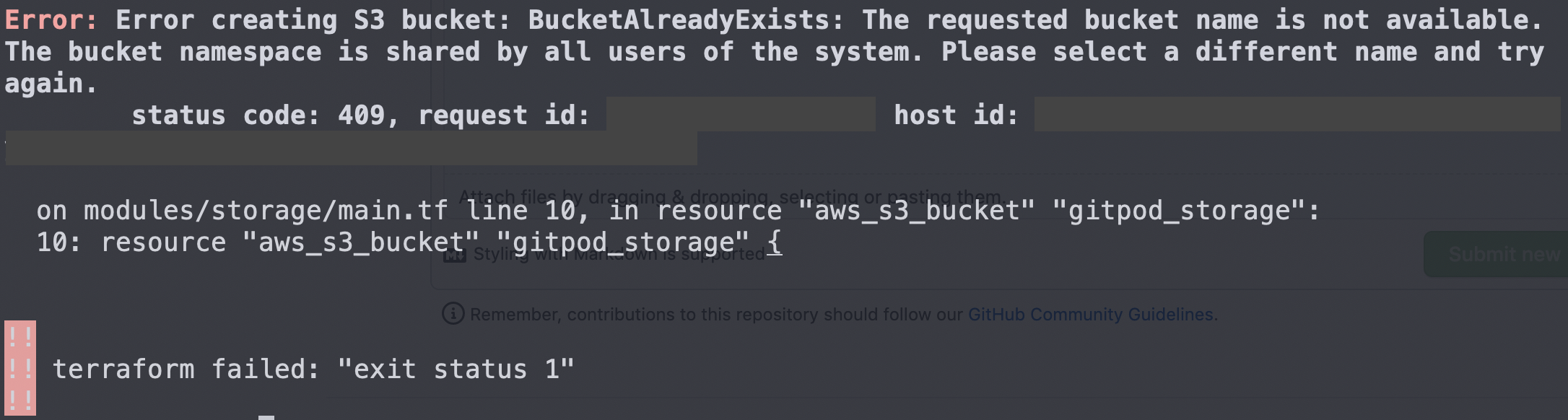 AWS self-hosting failure occurs · Issue #2230 · gitpod-io/gitpod · GitHub