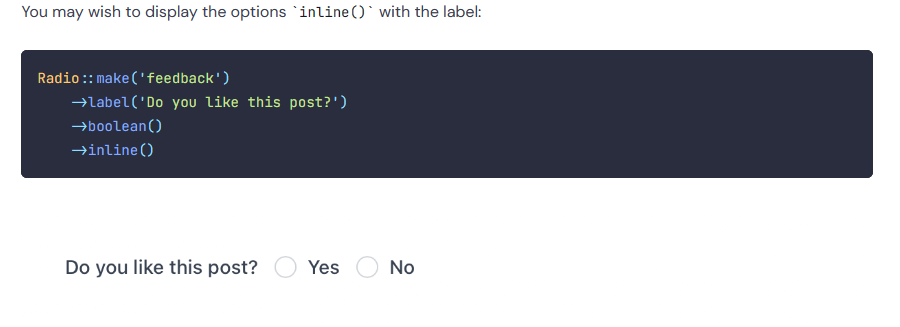 Inline Radio Issue · Issue #6618 · filamentphp/filament · GitHub