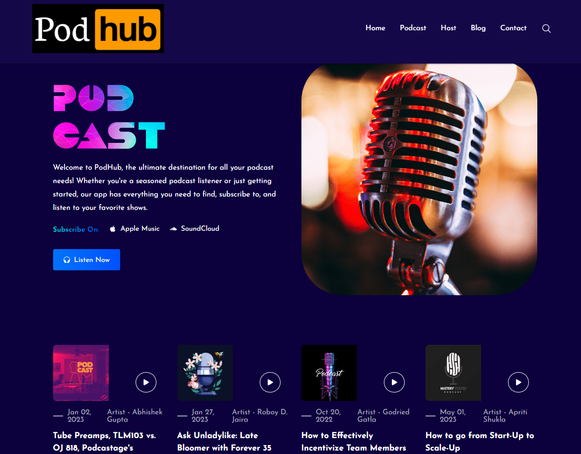 GitHub - Shounak2003/PodHub