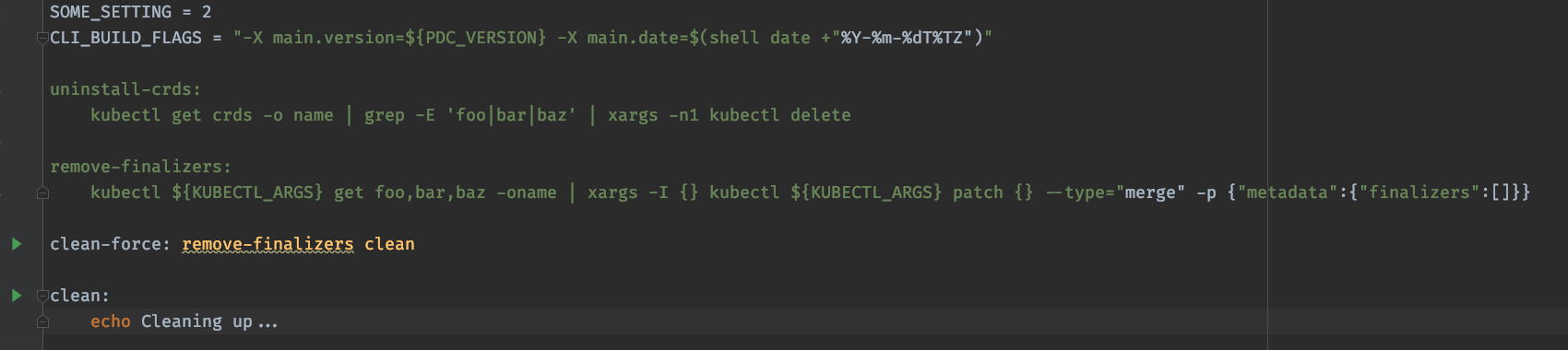 Makefile syntax highlighting broken with a series of double quotes ...