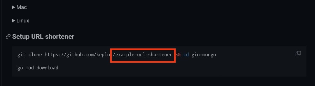 [bug]: Update URL name from "keply/example-url-shortener" to "keploy/samples-go" · Issue #609 ...