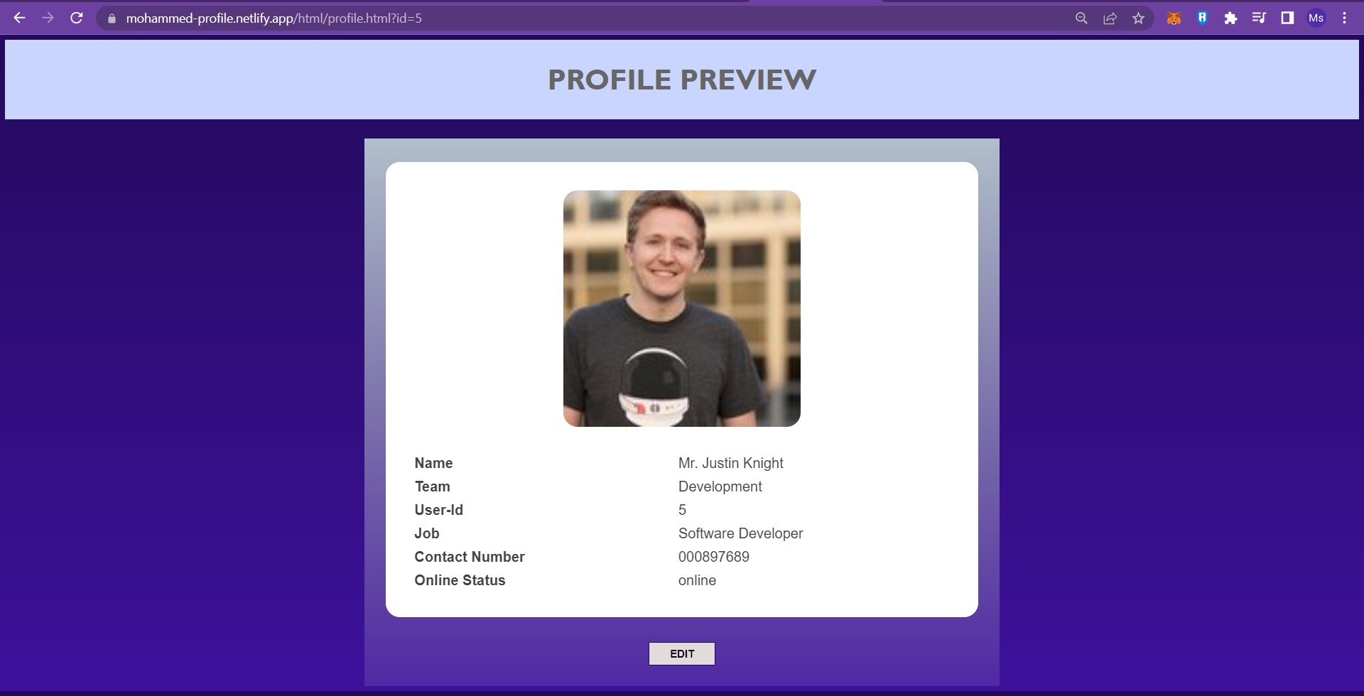 GitHub - versatilemage/user-profile
