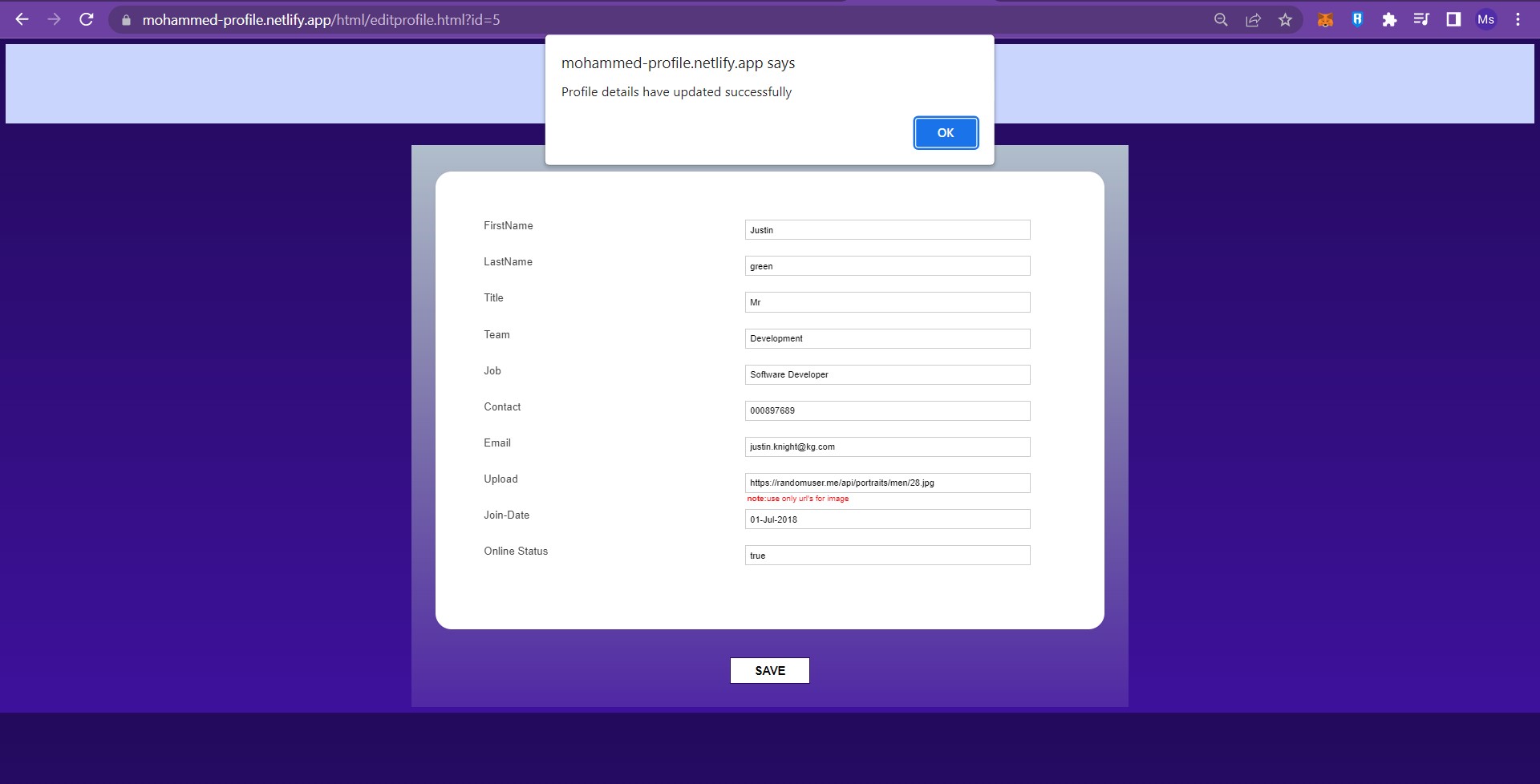 GitHub - versatilemage/user-profile