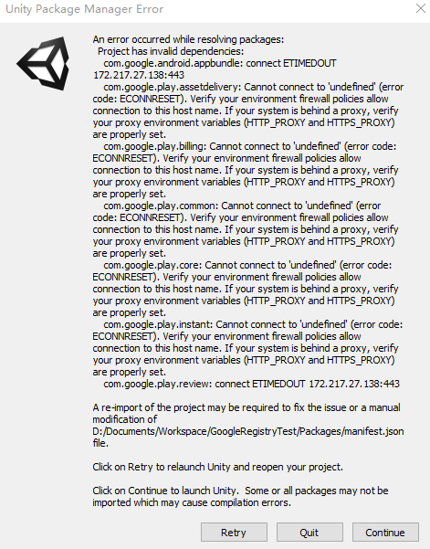 I Can not add registry successfully. Please Help. · Issue #414 · googlesamples/unity-jar ...