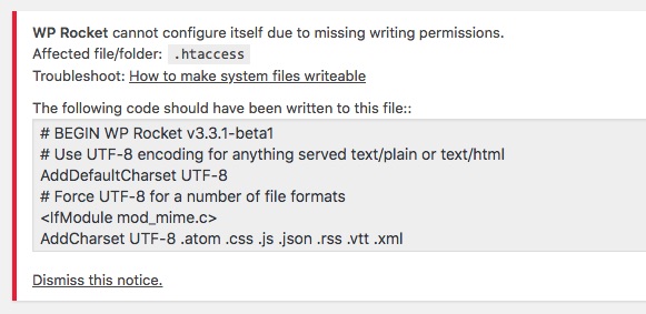 Proposal Make Htaccess Permissions Warning Less Ominous · Issue 1651 · Wp Mediawp Rocket · Github