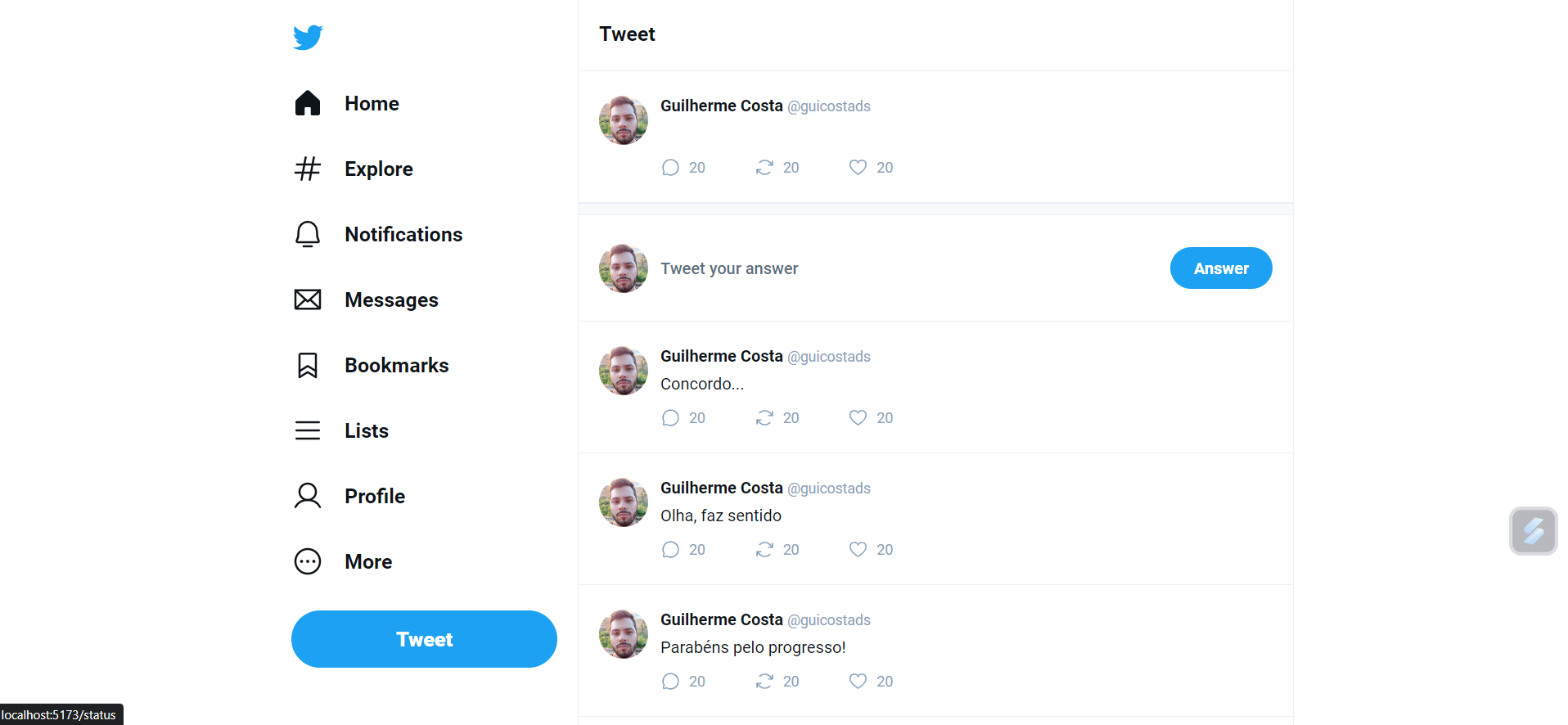 Github Guicostads Twitter Ui Iu Do Twitter Feito Com React