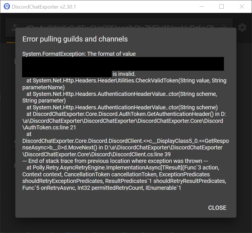 Error pulling guilds and channels · Issue #837 · Tyrrrz/DiscordChatExporter · GitHub