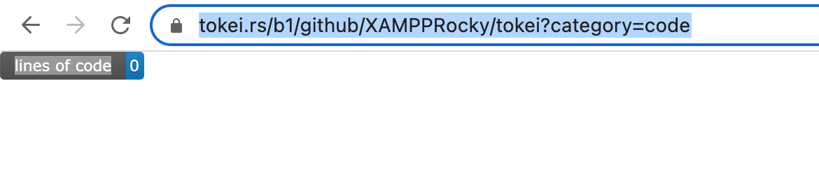 Current now, tokei show svg [lines of code] is zero · Issue #959 · XAMPPRocky/tokei · GitHub