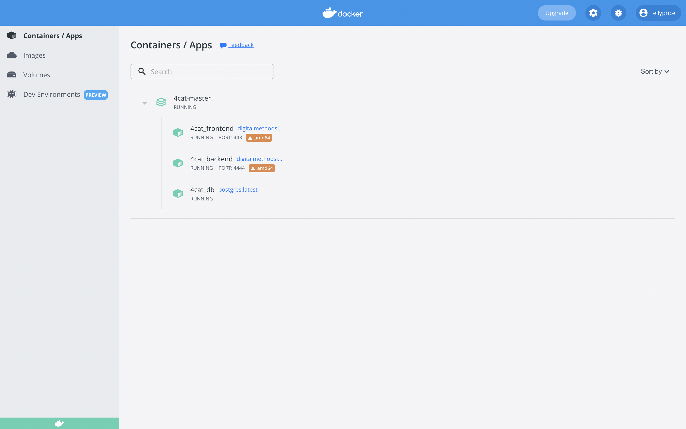 'localhost' didn't send any data/ only brings up docker 'getting ...