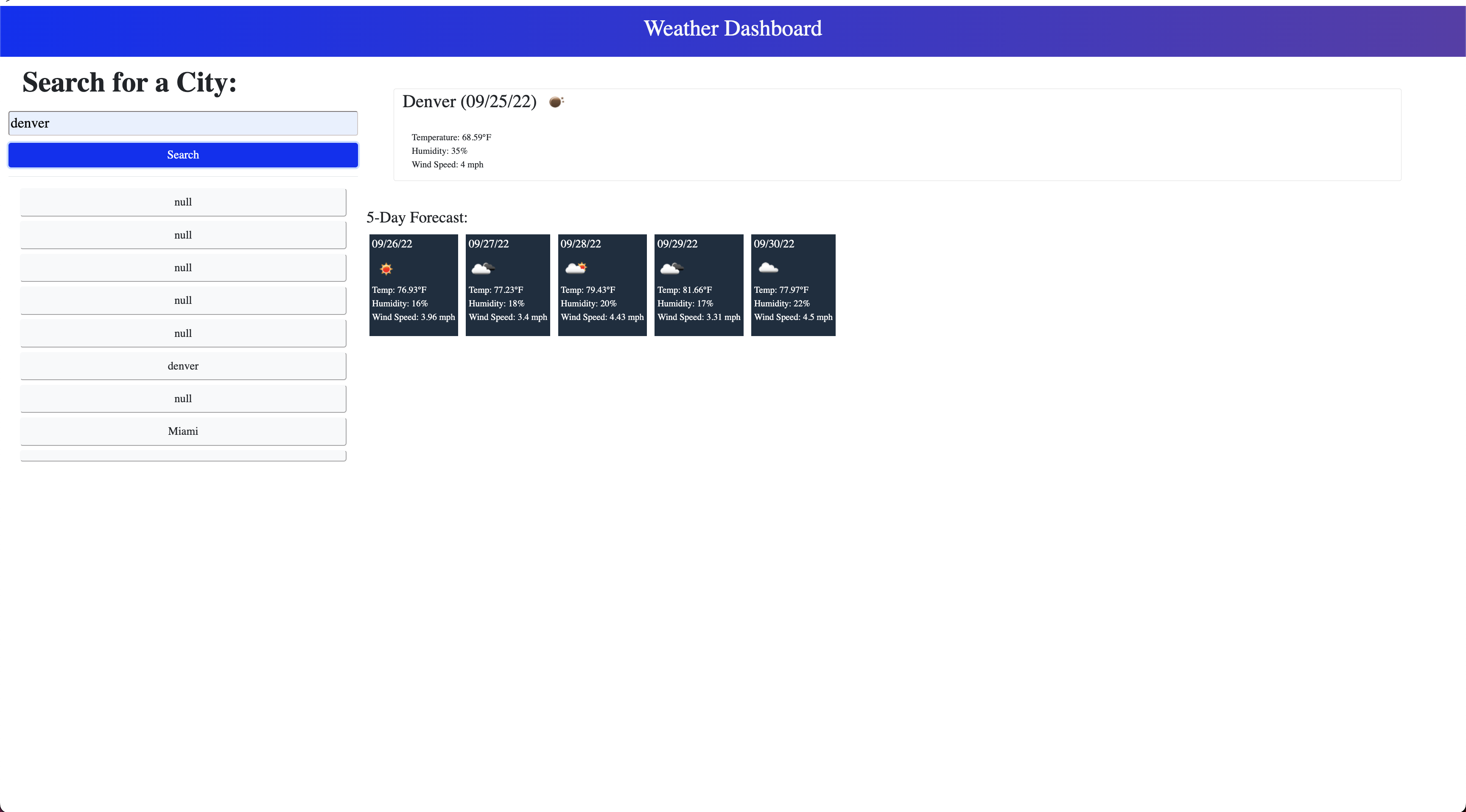 GitHub - seanmgrant/Weather-Dashboard