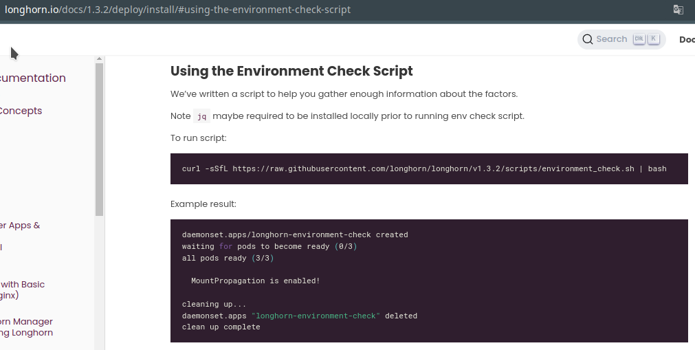 [BUG] Update the Longhorn document in Using the Environment Check Script · Issue #4450 ...